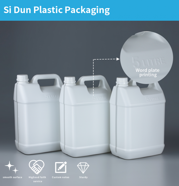 220G Square HDPE Bottle Empty 5l Containers Acid Alkali Resistant