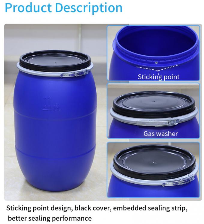 HDPE 55 Gallon Blue Barrel Plastic Chemical Containers ISO9001